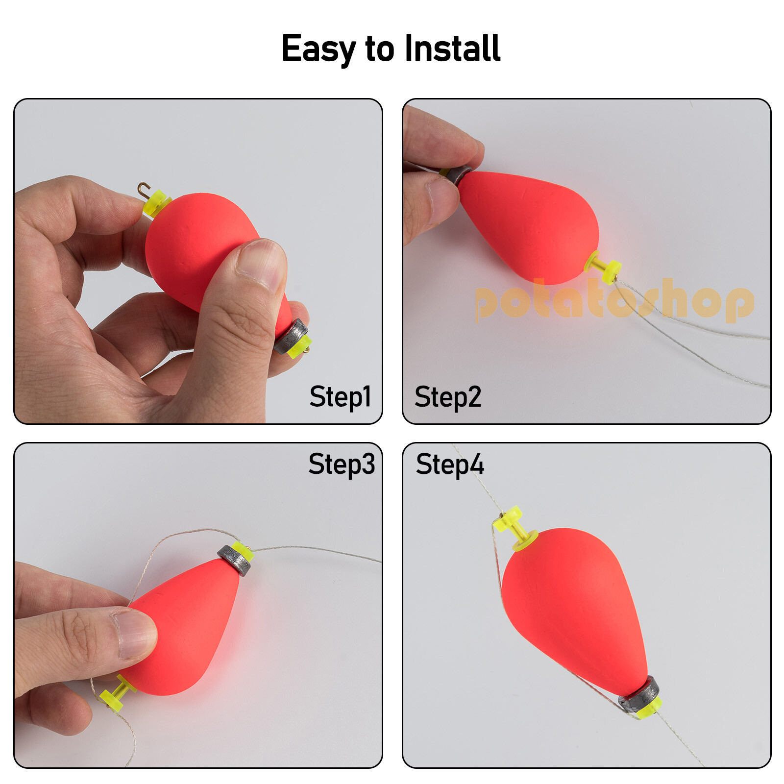 10/20 Pack 15g/20g Weighted Bobbers Snap-on Fishing Floats Pear Shape ...
