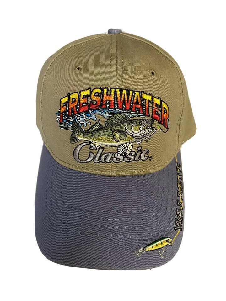 Walleye Fishing Adjustable Fish Hat Baseball Cap Embroidered ~NEW | eBay