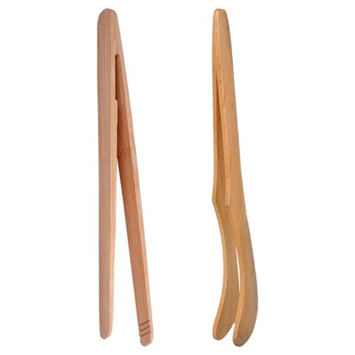Toast Bacon Sugar Tong Cooking Utensil Salad Clip Bamboo Wood Tea Tongs ...
