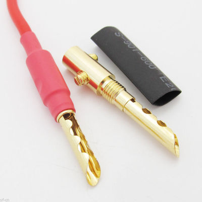 100pcs Speaker Cable Connector w/Heatshrink Hollow Pin Banana BFA-Z 4mm ...