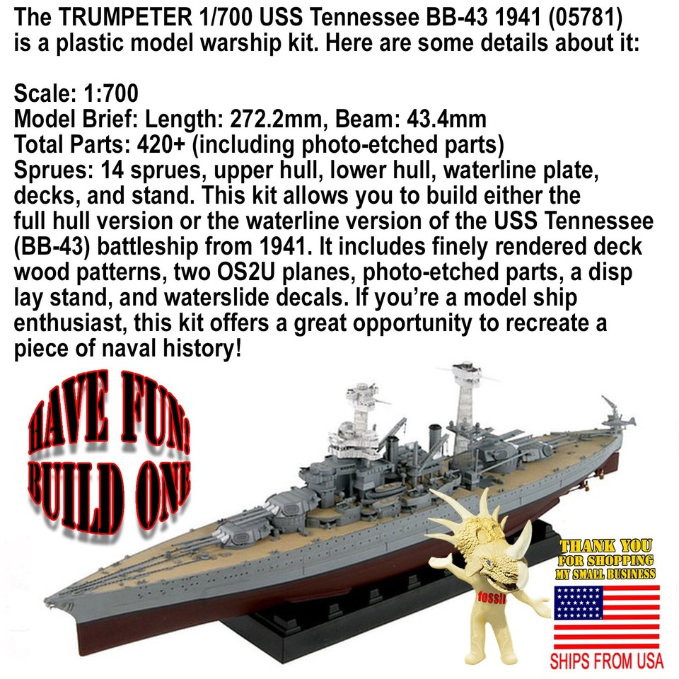 TRUMPETER 05781 1/700 USS TENNESSEE BB-43 1941 | eBay