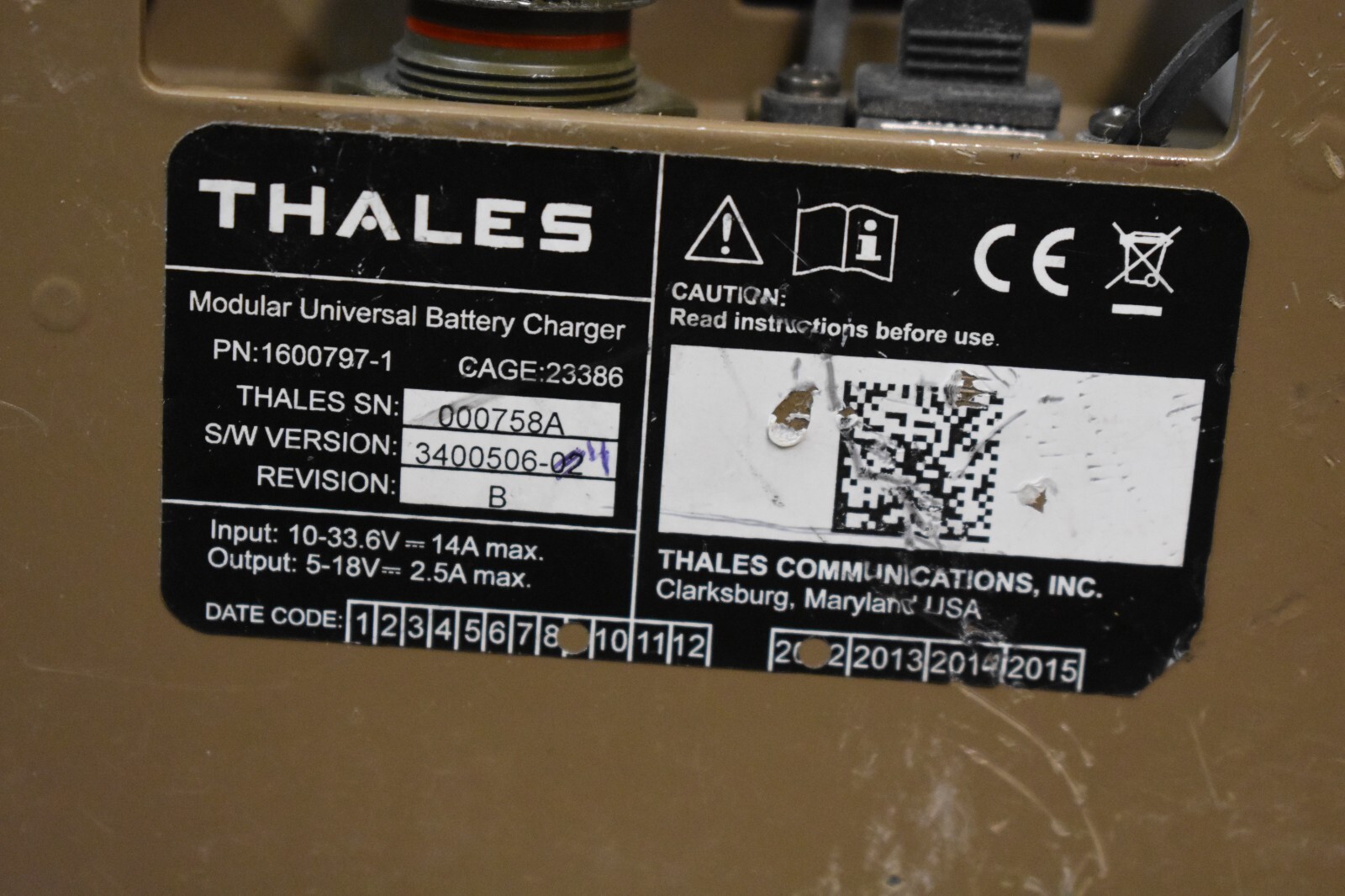 Thales Expeditionary Modular Universal Battery Charger 8 Bay 1600797-1 | eBay