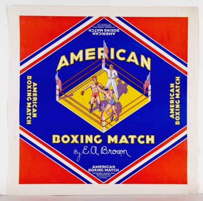 BOXING boxer 1930 original old poster LOS ANGELES American sports | eBay