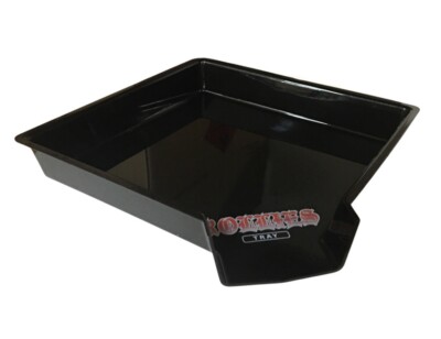 Black Plastic Rolling Tray 70mm Trough Opening - with Storage Loop on ...
