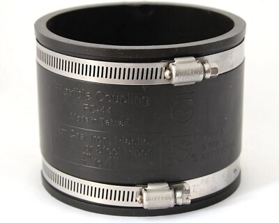 Flexible Rubber Coupling 110mm 4" PVC Soil Drain Pipe Repair Coupler ...