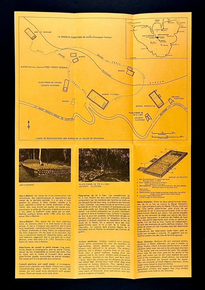 1970s Marae Opunohu Moorea Tahiti Vintage English French Travel ...