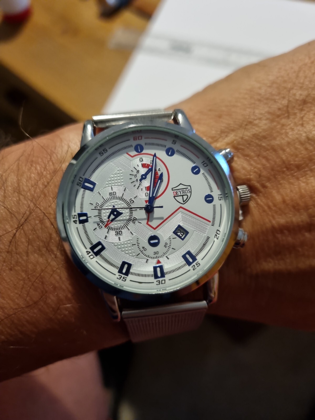 Deyros Mans Watch Stainless Steel Mesh Quartz Wrist Luminous 007 | eBay UK