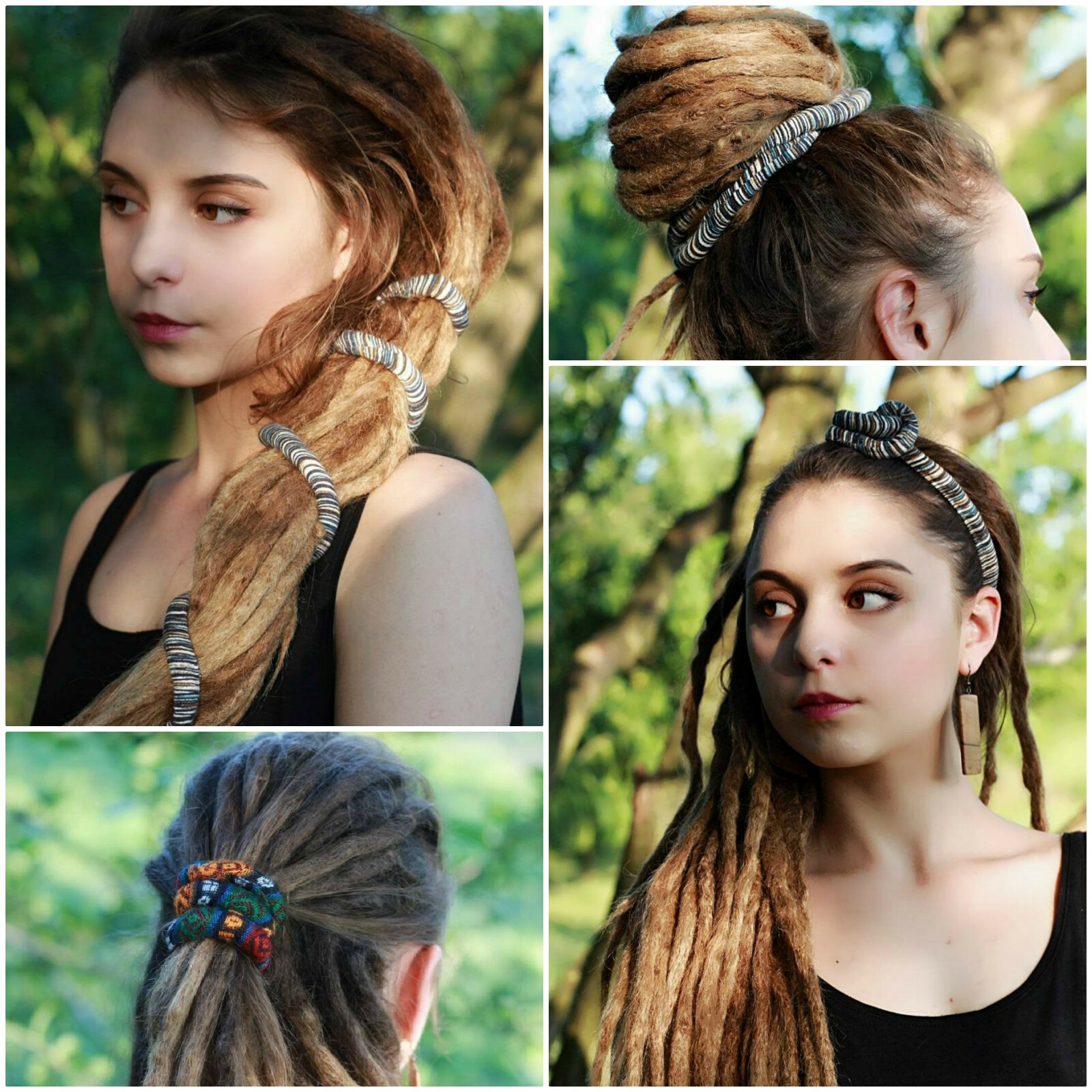 Loc Tie Bendable Hair Tie for dreadlocks Black Earthy Dread Hair Tie ...