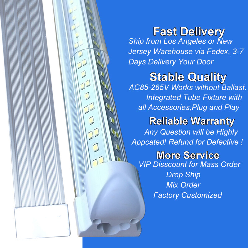 25 Pack T8 8FT Integrated LED Tube Light 144W 8 FT LED Shop Light ...