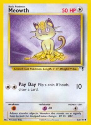 1x Meowth - 53/110 - Uncommon Lightly Played Pokemon G2 - Legendary ...
