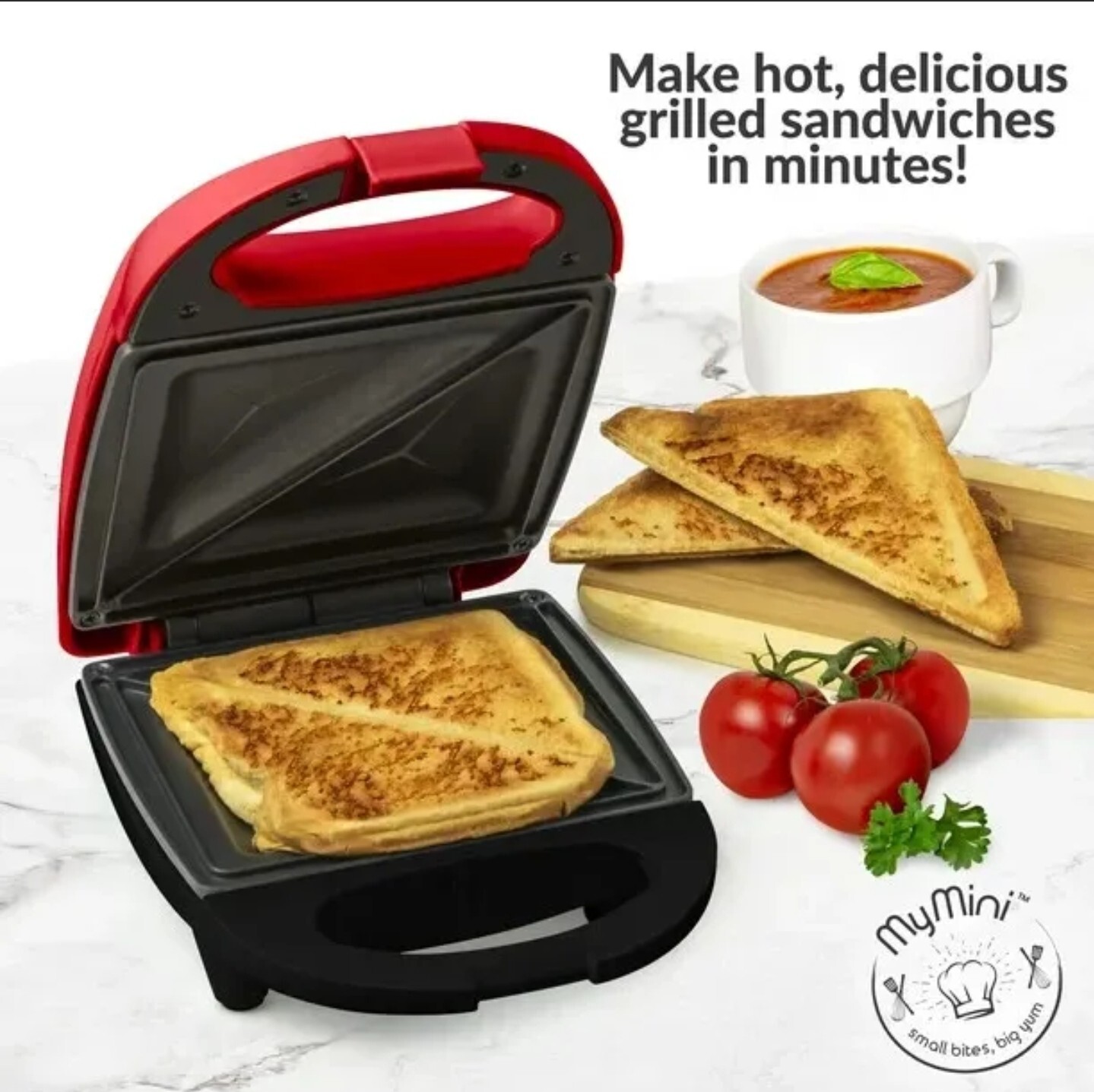Nostalgia My Mini Sandwich Maker Red Brand. Great Gift, Quick and Easy ...