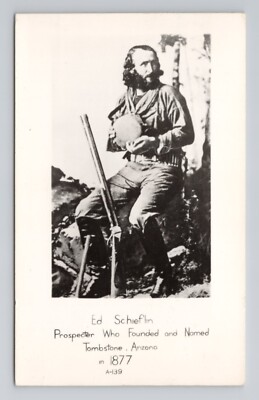 COWBOY RPPC ED SCHIEFLIN PROSPECTOR FOUNDED TOMBSTONE AZ Old Photo ...