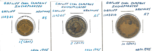 3 Gatliff, KY Coal Scrip Tokens GATLIFF COAL COMPANY INCORPORATED | eBay