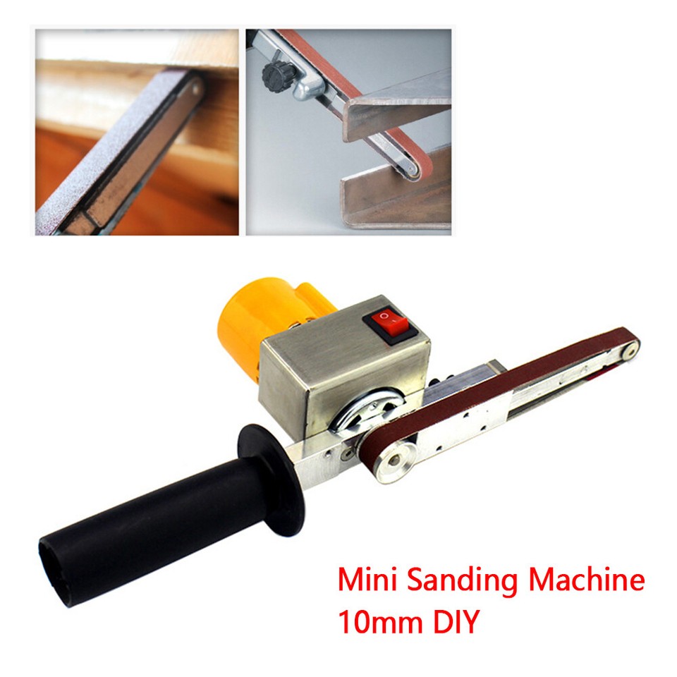 Handheld Electric Belt Sander Mini Grinder Small Machine with 10 ...