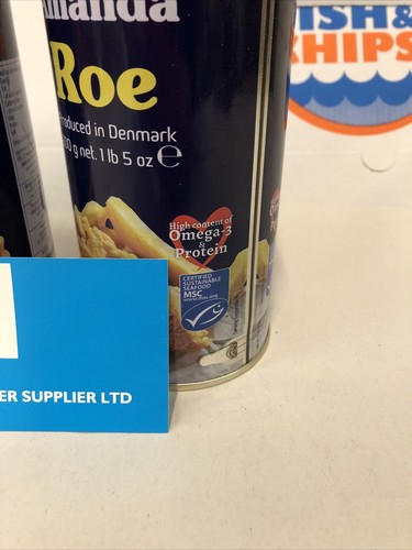 1 x Amanda Pressed Tinned Roe 600g Tin- Served in Fish N Chips contains ...