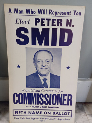 Vintage Campaign Poster (Pittsburgh) 60's Letterpress Peter N. Smid | eBay