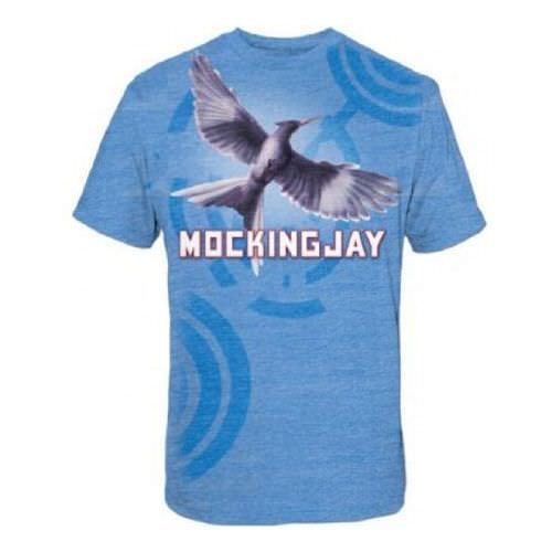 The Hunger Games Mockingjay Bookart Mens Adult In Stonewash Denim T ...