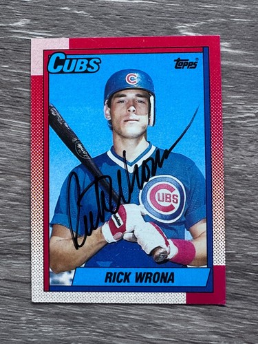 Rick Wrona Auto autographed baseball card Chicago Cubs 1990 Topps #187 ...