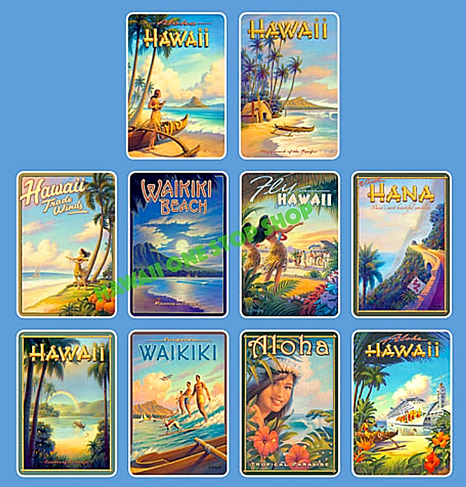 Aloha Pos Cards Hawaii Vintage Postcard Set - 10 Aloha Themed Cards ...