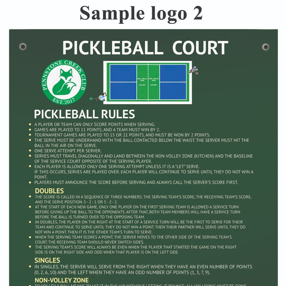 2025 updated Pickle Ball Rules Sign 36"x46" Digital, Plastic PVC, or ...