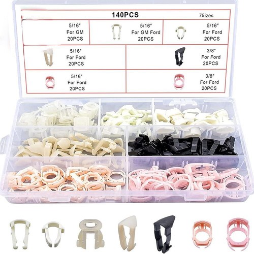 140Pcs/set Fuel Line Retainer Clips Assortment For Ford 3/8inch 5 ...