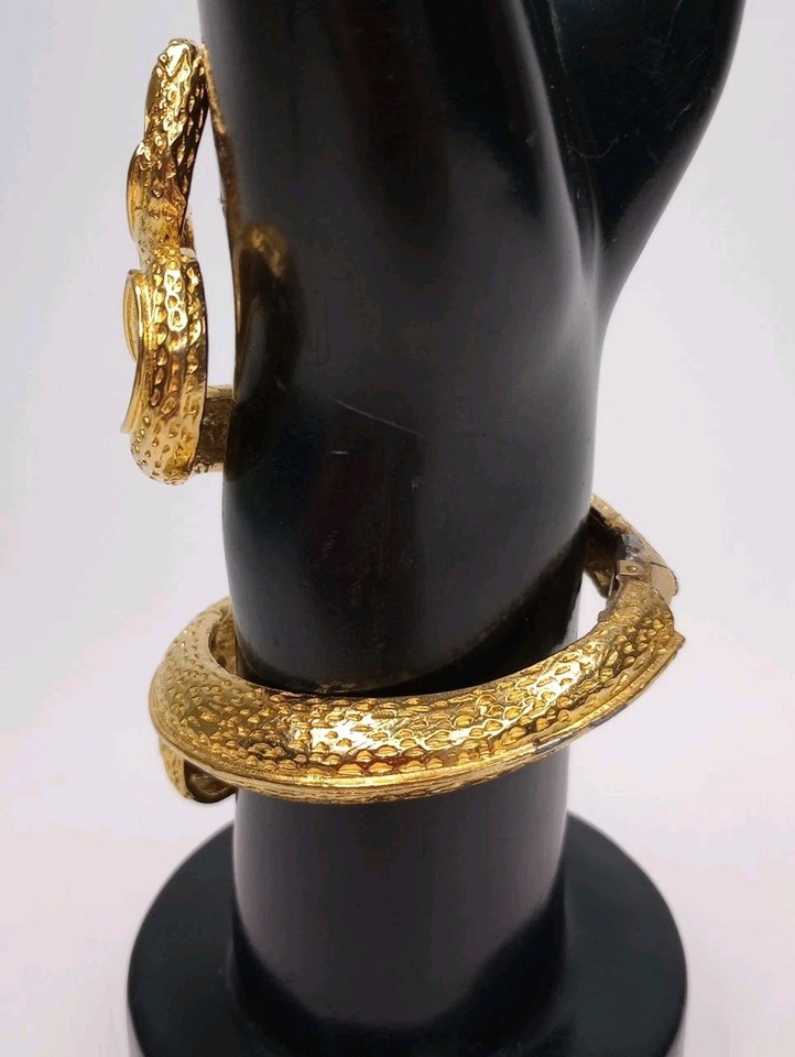 VTG Kenneth Jay Lane Gold Tone Snake Serpent Cuff Bracelet SIGNED READ | eBay