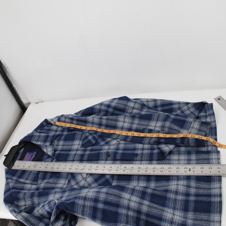Vintage Pendleton Wool Board Shirt Mens XL Flap Pockets Loop Collar ...