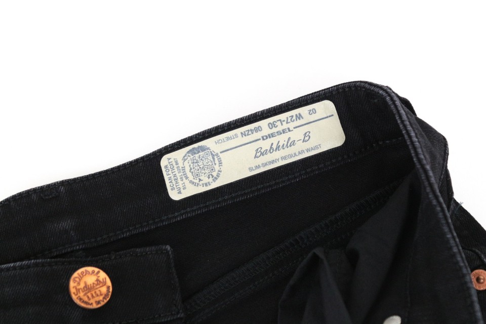 DIESEL Babhila-B 084ZN W27 L30 Women`S Slim Stretchy JEANS Black Color ...