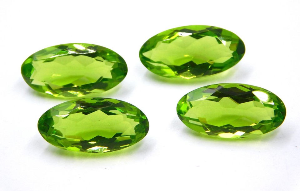 28 Cts 4 Pcs Peridot Oval Cut Loose Gemstone 9x18 MM For Jewelry Making ...