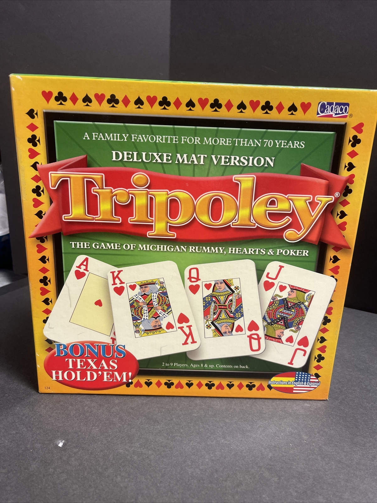 Tripoley Game of Michigan Rummy Hearts & Poker Deluxe Mat Version Texas ...