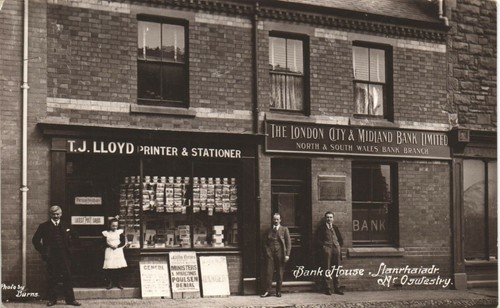 Llanrhaeadr-Ym-Mochnant near Oswestry. Bank House Shop by & showing ...