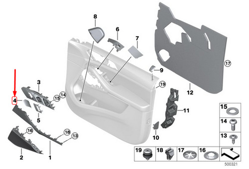 NEW BMW X5 G05 FRONT RIGHT DOOR OPENER COVER 51417454724 7454724 OEM | eBay