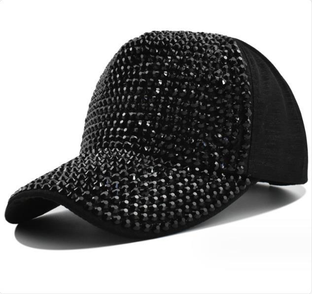 Women Rhinestone Sequins Baseball Cap Sparkly Glitter Bling Snapback ...
