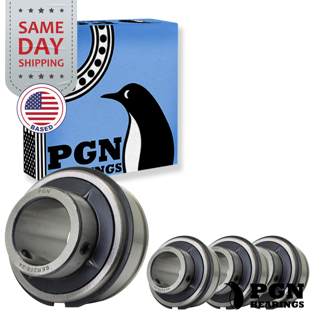 (4) SER208-24 - 1-1/2" Bore Insert Ball Bearing With Snap Ring - ER24 ...