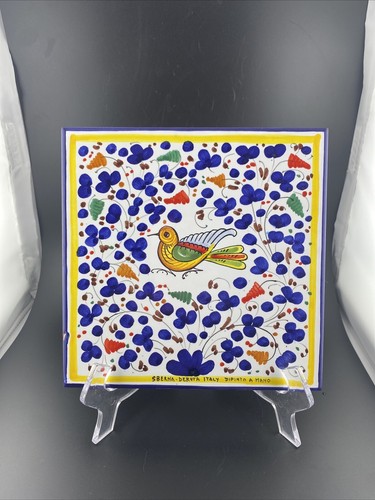 Arabesco Blue Italian Ceramic Tile Hand Crafted In Deruta Italy 20cm X ...