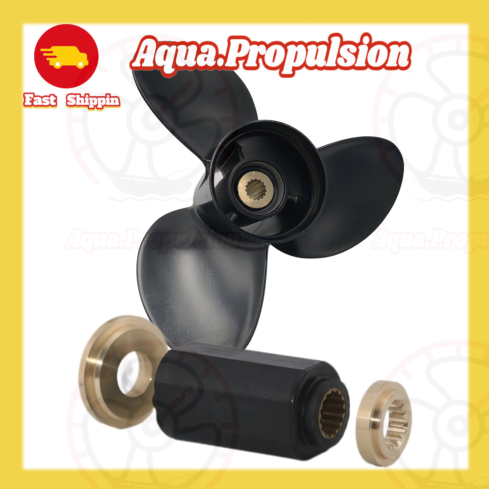 14 1/2x19 Boat Outboard Propeller For Yamaha 150-300HP 15Tooth Aluminum ...