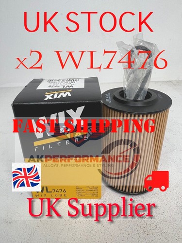 x2 Oil Filter WL7476 Wix Filters 03L115466 03L115562 0009830645 ...
