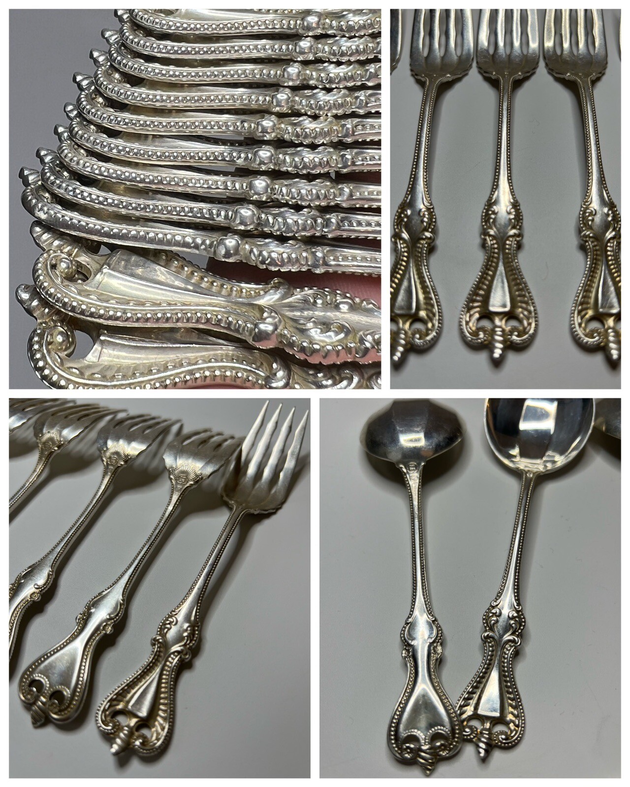 TOWLE OLD COLONIAL Pattern 1895 Sterling Silver Silverware 84 Pieces ...