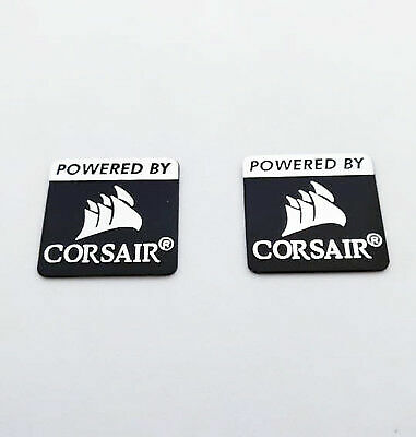 Powered by Corsair Sticker for PC Case Badge 25 X 25mm for sale online ...