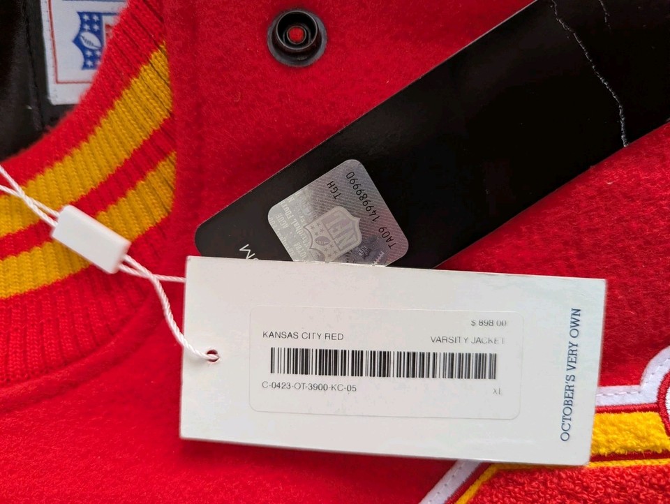 Kansas City Chiefs OVO Collab Varsity Jacket Size XL with Tags | eBay