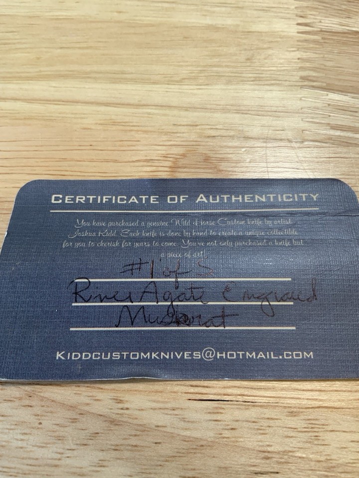 Case XX Joshua Kidd Wild Horse Customs #1 Of 5 River Agate Engraved ...