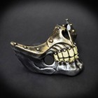 Men's Steampunk Skeleton Jaw Bottom Half Face Halloween Masquerade Mask ...