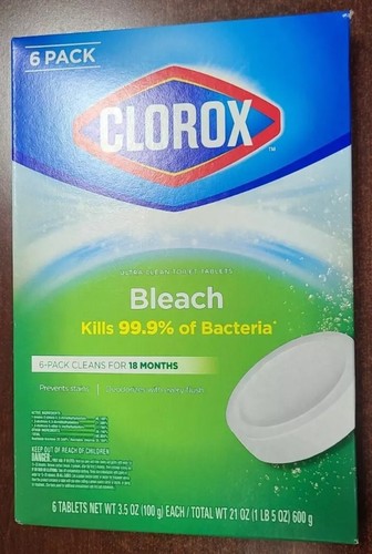 6 Clorox Automatic Bleach Toilet Bowl Cleaner Six 3.5 oz Tabs Put in ...