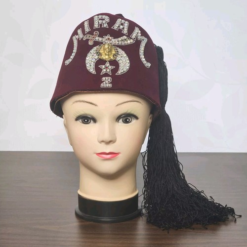 Miram Shriners Jeweled Fez Hat Craddock Uniforms K.C. Skinner Pre 1968 ...