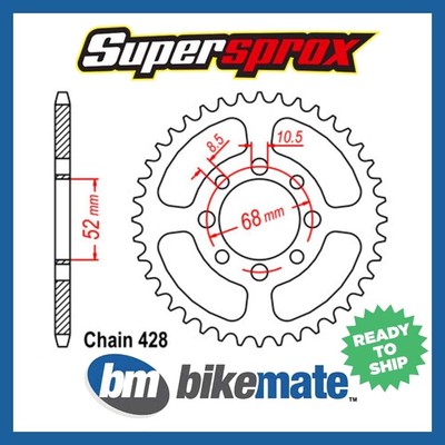Sprocket Rear Conv Steel 428-34T for KAWASAKI KDX 80 1980 1981 1982 ...
