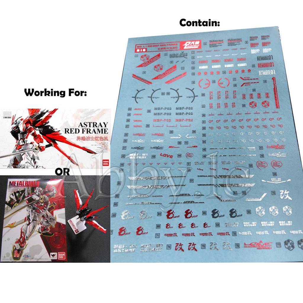 for MG MB 1/100 Astray Red Frame D.L Bronzing Model Water Decal ...