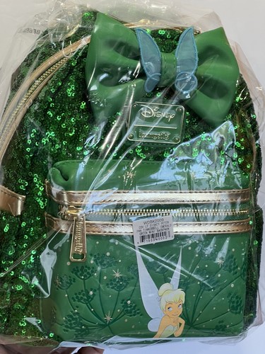 LOUNGEFLY DISNEY TINKERBELL SEQUIN EXCLUSIVE MINI BACKPACK-NEW WITH ...