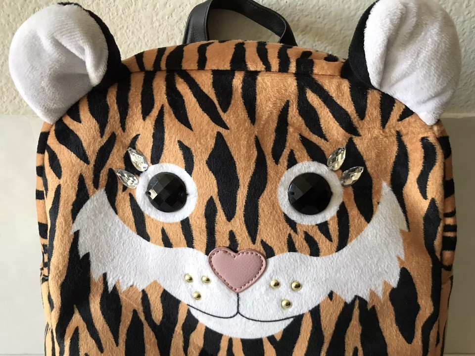 BETSEY JOHNSON FAUX FUR/RHINESTONES TIGER WITH TAIL MEDIUM SCHOOL ...