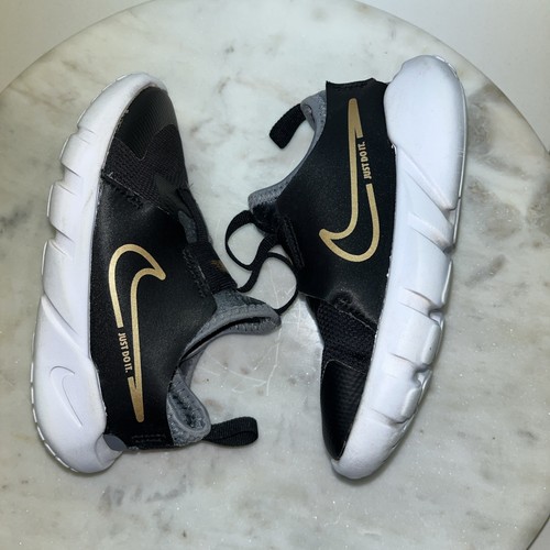 Size 9C Nike Boys Flex Runner 2 DJ6039-007 Black Running Shoes Sneakers ...
