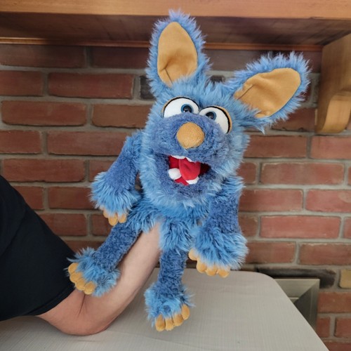 Living Puppets Fizz the Blue Dog 18" German Handmade Plush Hand Puppet ...